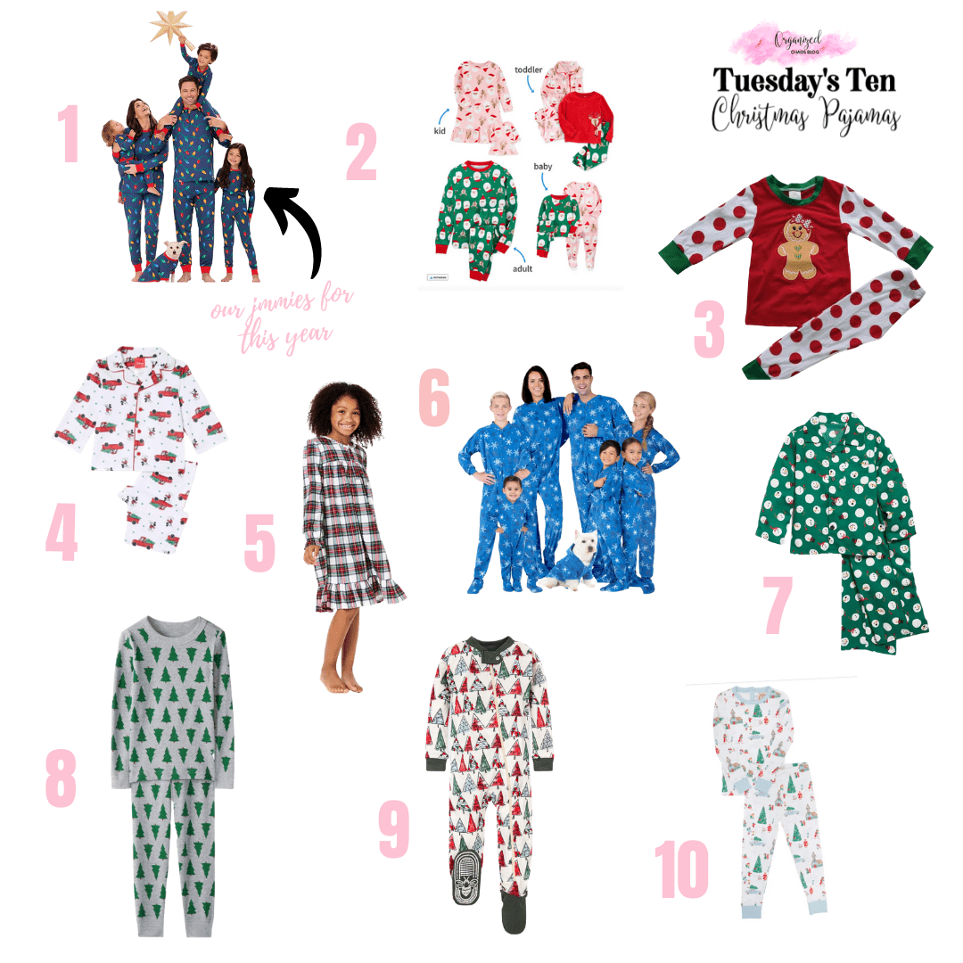 Holiday Pajamas | Tuesday's Ten - Organized Chaos Blog