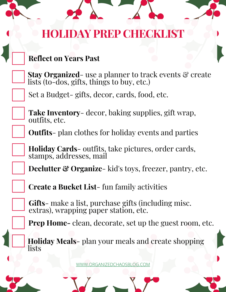 Holiday Prep | 11 Ways to Plan Ahead - Organized Chaos Blog