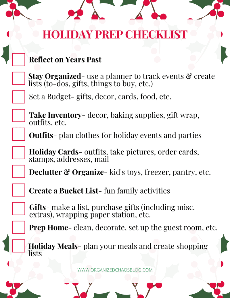 Holiday Prep | 11 Ways to Plan Ahead - Organized Chaos Blog
