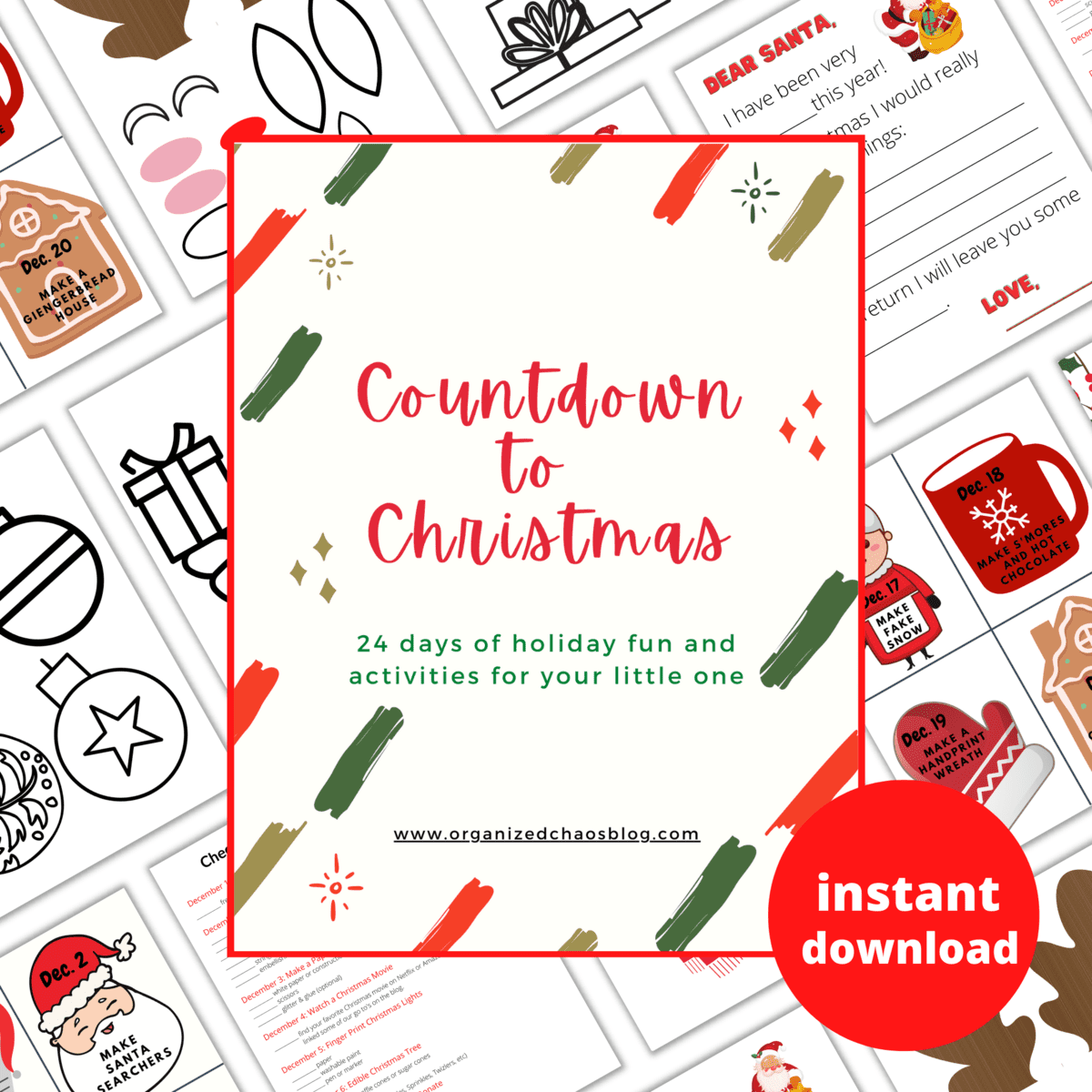 Countdown to Christmas Activities - Organized Chaos Blog