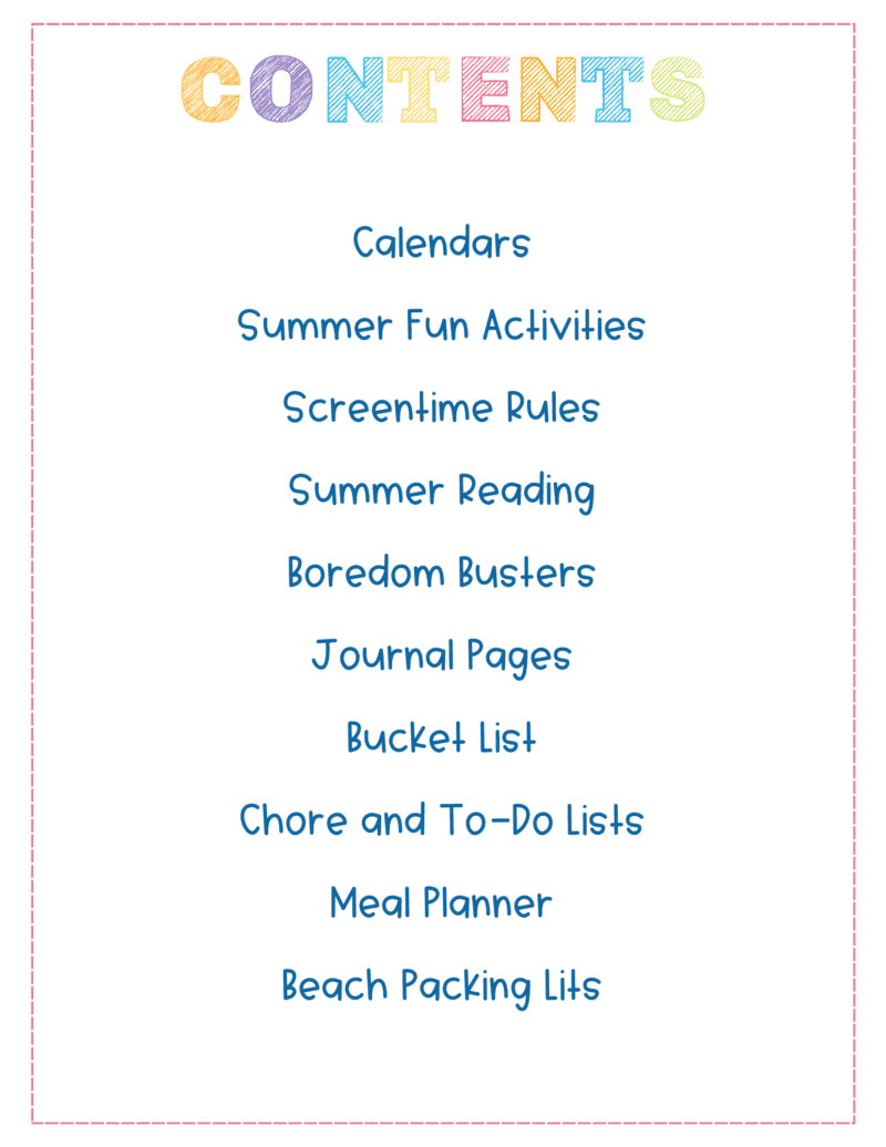 Summer Schedule Ideas for Kids + Activities Planner & Organizer ...