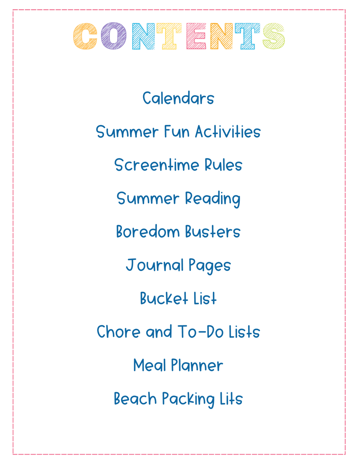 Summer Schedule Ideas for Kids + Activities Planner & Organizer ...