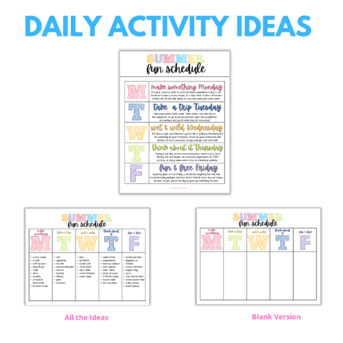 Summer Schedule Ideas for Kids + Activities Planner & Organizer ...