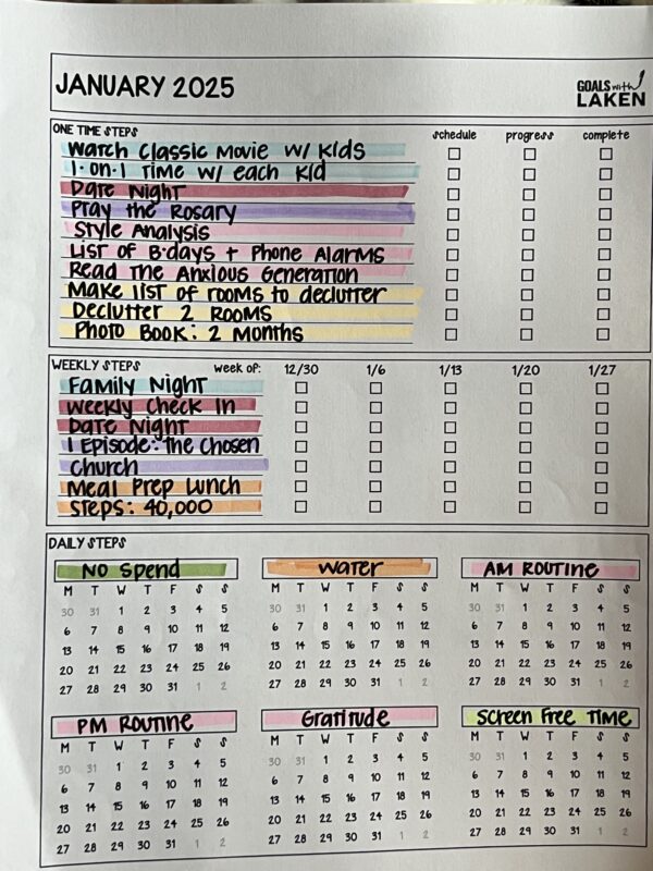 Goal Setting Tips for Moms + My Personal Plan for 2025 - Organized ...